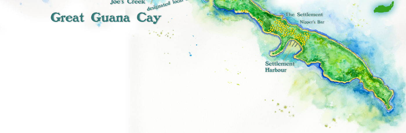 A Map of Great Guana Cay, Bahamas